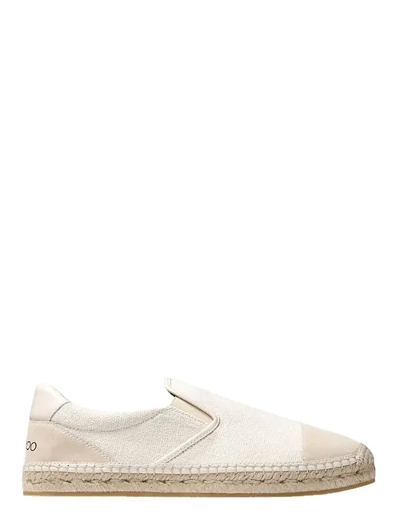 JIMMY CHOO Ivan Slip-on Canvas And Suede Espadrilles - Latte Mix