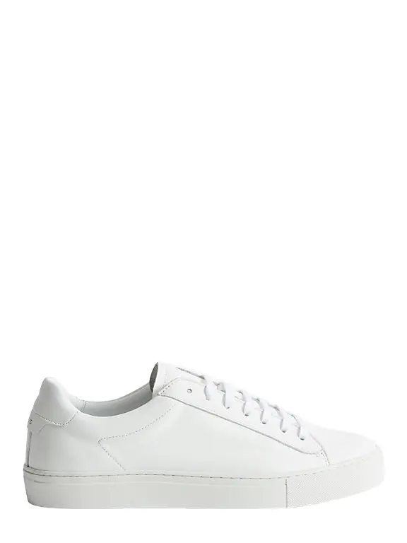 REISS Finley Leather Low-top Trainers - White