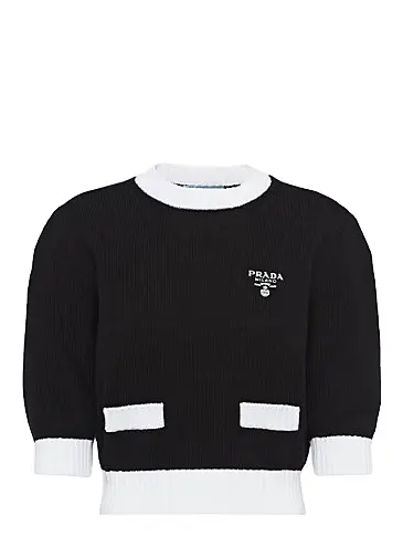 Prada Round-neck Cotton Jumper - Black