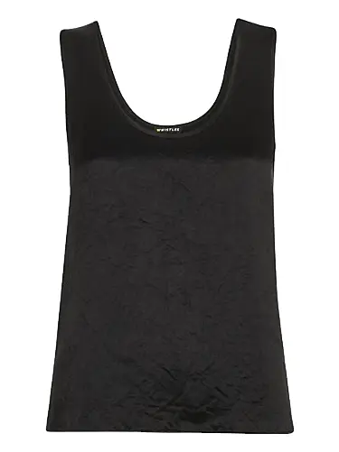 Whistles Ella Relaxed-fit Satin Top - Black