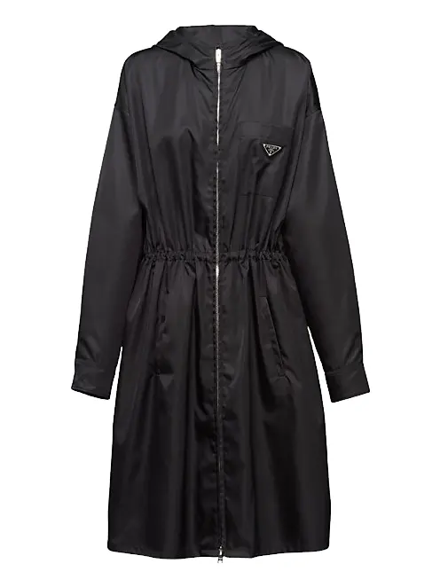 Prada Re-nylon Logo Raincoat - Black