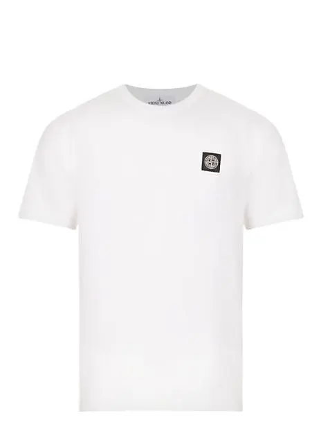Stone Island Logo-patch Regular-fit Cotton-jersey T-shirt - White