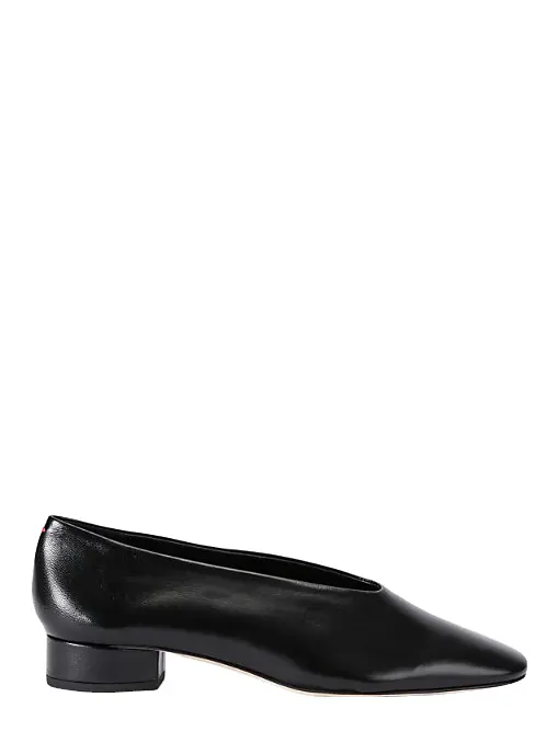 AeydĒ Delia Leather Heeled Courts - Black