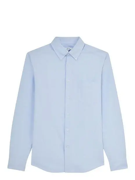 REISS Greenwich Slim-fit Long-sleeve Cotton Shirt - Soft Blue