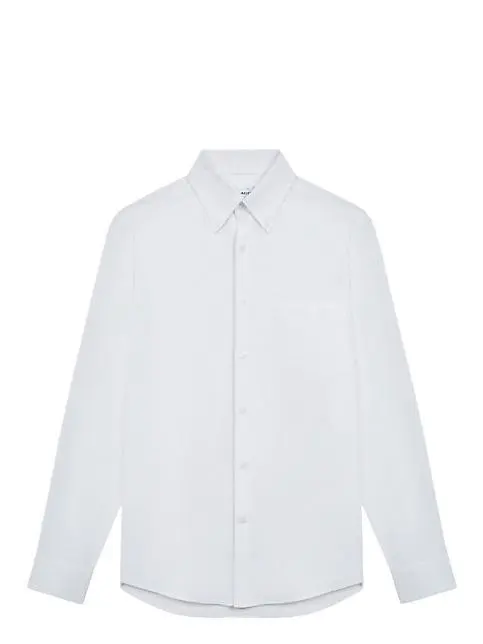 REISS Greenwich Slim-fit Long-sleeve Cotton Shirt - White