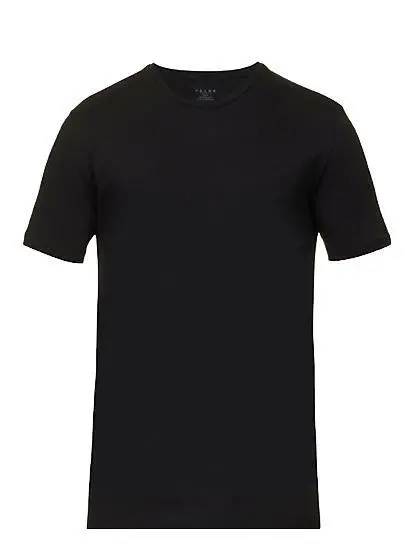 Falke Regular-fit Crewneck Stretch-cotton T-shirt - Black