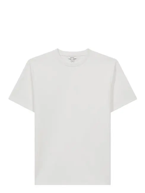 REISS Bradley Stitched-trim Stretch Woven-blend T-shirt - White