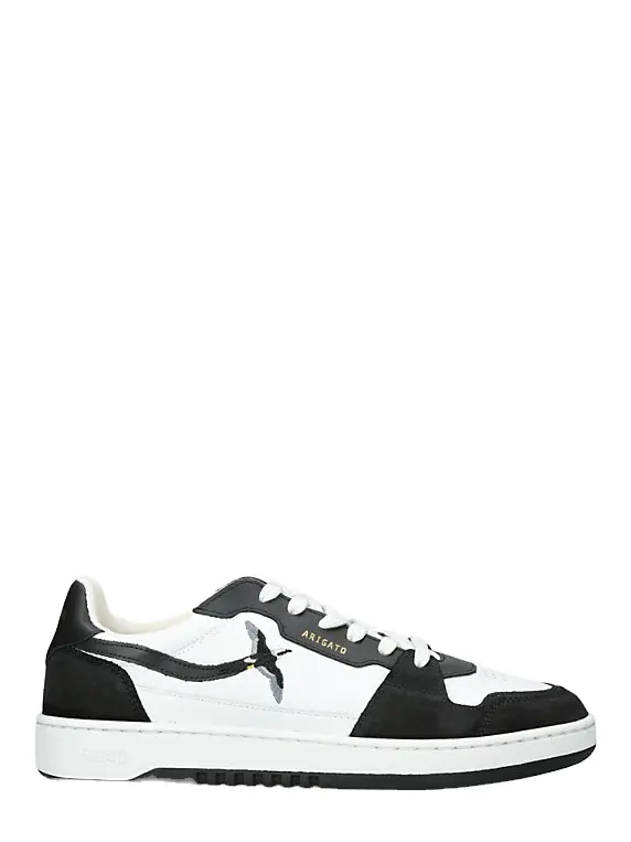 Axel Arigato Dice Lo Bird-motif Leather And Suede Low-top Trainers - White/blk