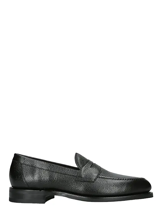 LOAKE Imperial Grained-leather Loafers - Black