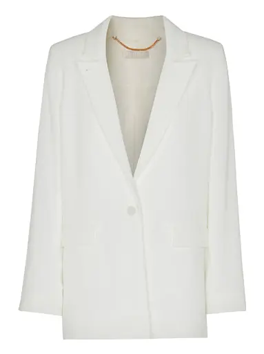 Whistles Andie Single-breasted Woven Wedding Blazer - Ivory