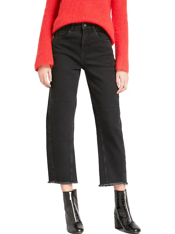 Whistles High Waist Barrel Leg Jean - Black