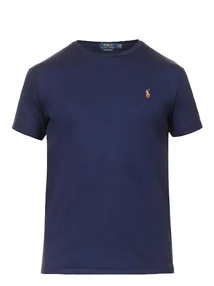Polo Ralph Lauren Short-sleeved Logo-embroidered Custom Slim-fit Cotton-jersey T-shirt Xxl - French Navy