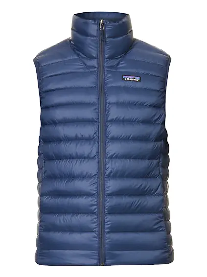 Patagonia Padded Brand-patch Nylon-down Gilet - New Navy