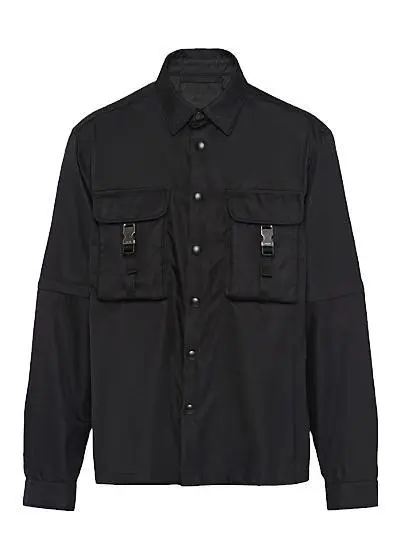 Prada Re-nylon Brand-plaque Nylon Shirt - Black