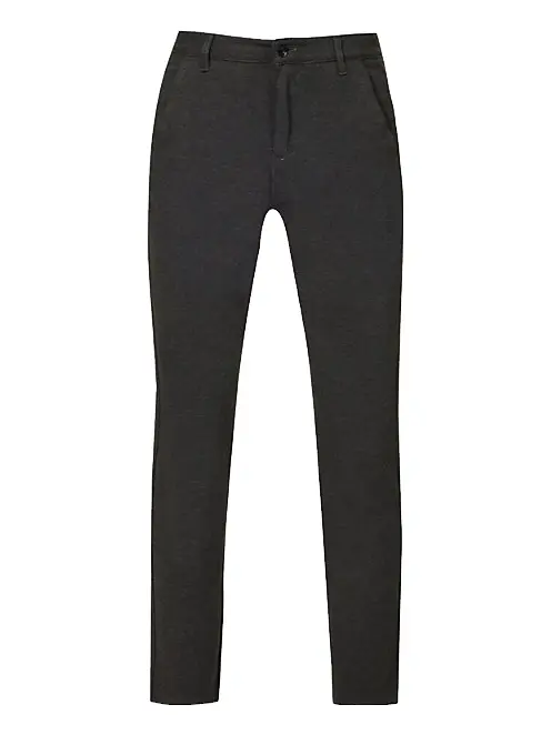 7 For All Mankind Regular-fit Stretch-jersey Trousers - Grey Melange