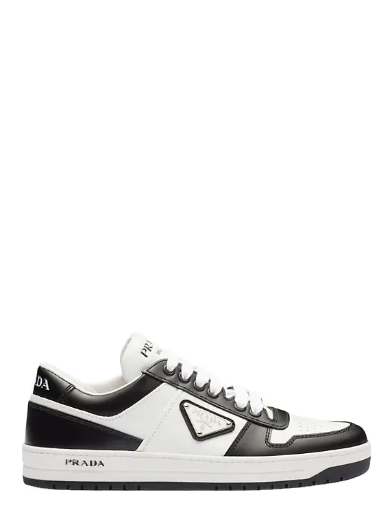 Prada Downtown Brand-plaque Leather Low-top Trainers - White
