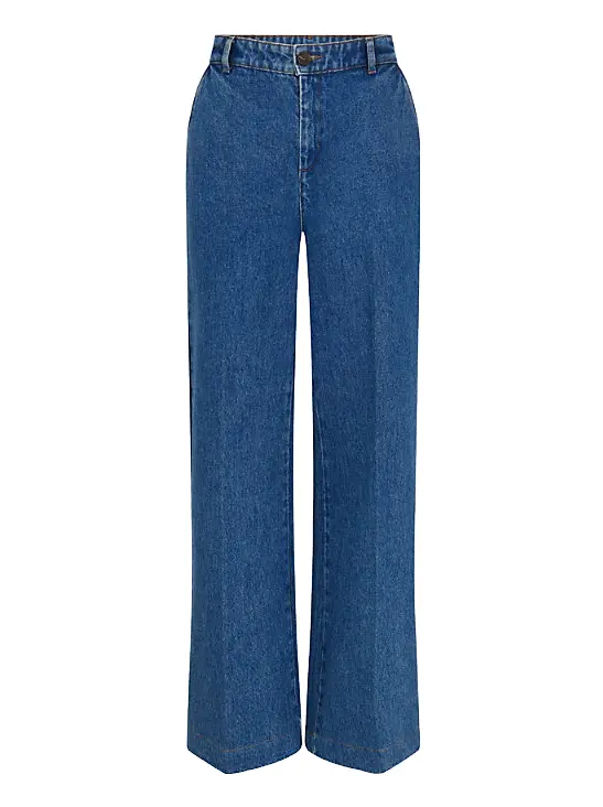 Soeur California Wide Flared-leg High-rise Jeans - Blue