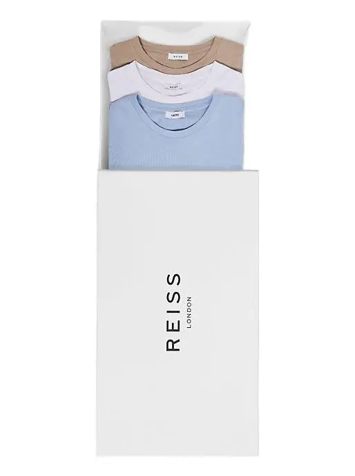 REISS Bless Pack-of-three Cotton T-shirts - Neutral