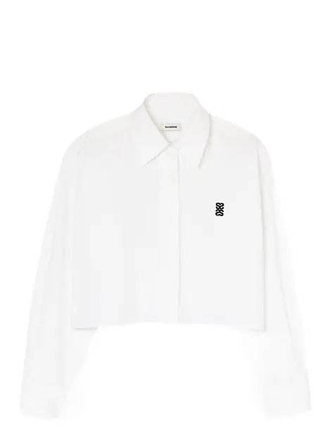 Sandro Logo-embroidered Cropped Shirt - Naturels