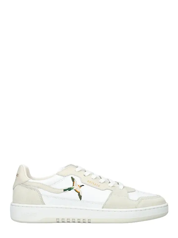 Axel Arigato Dice Lo Bird-motif Leather And Suede Low-top Trainers - White/comb