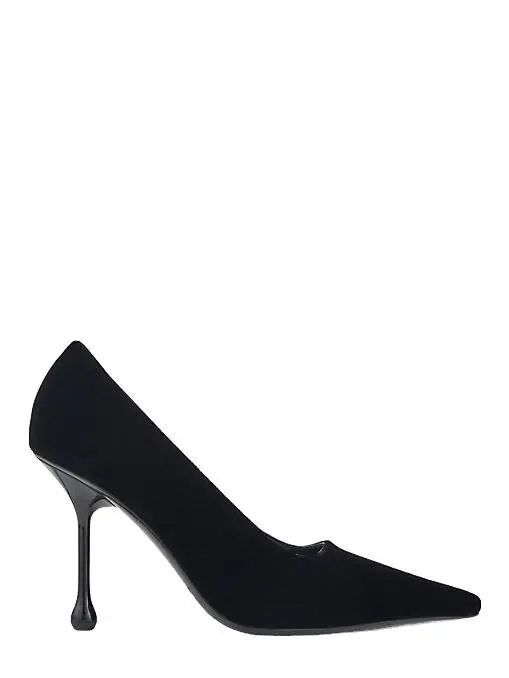 JIMMY CHOO Ixia 95 Velvet Heeled Courts - Black