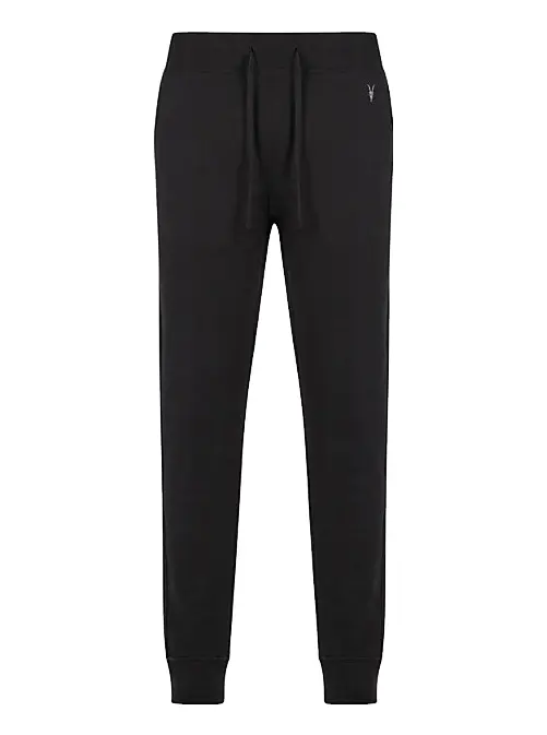 ALLSAINTS Raven Logo-embroidered Cuffed Cotton-jersey Jogging Bottoms - Black