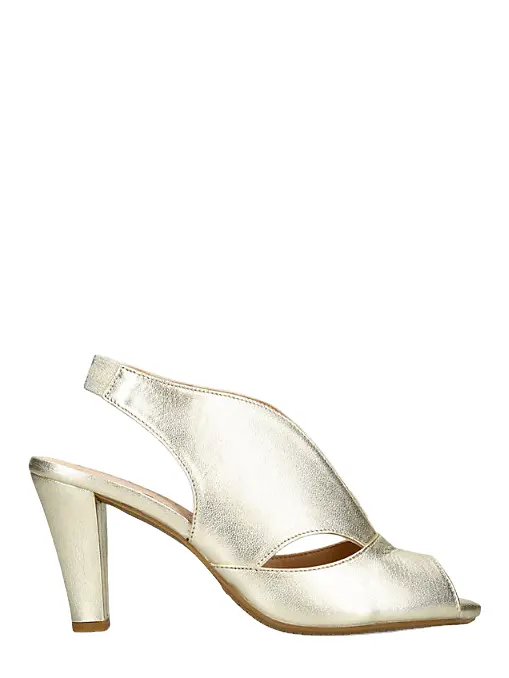 Carvela Arabella Slingback Leather Heels - Gold Comb