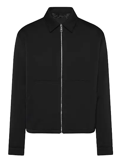 Prada Logo-plaque Cotton And Silk Jacket - Black