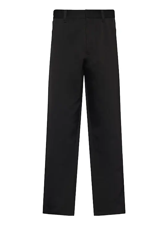 Prada Regular-fit Cotton And Silk Trousers - Black
