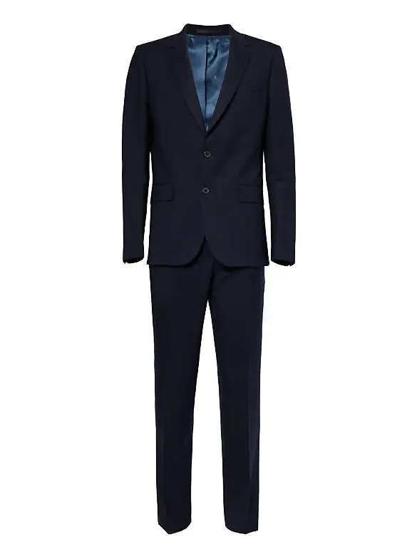 Paul Smith A Suit To Travel In Structured-shoulders Regular-fit Tapered-leg Wool Suit - Very Dark Navy