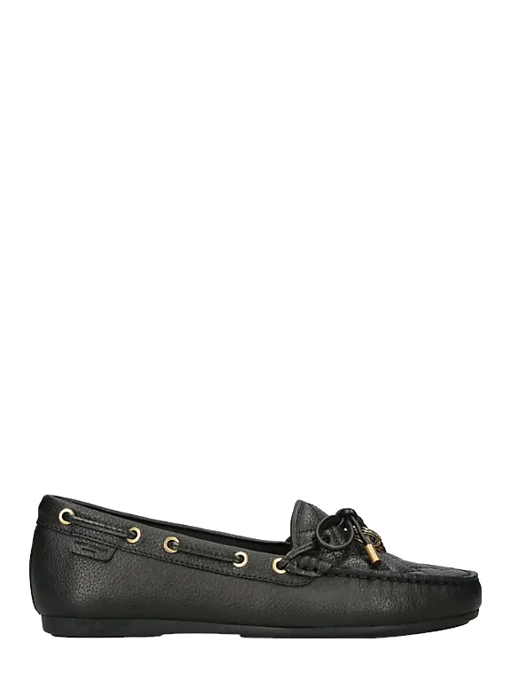 Kurt Geiger Eagle-embellished Leather Moccasin Shoes - Black