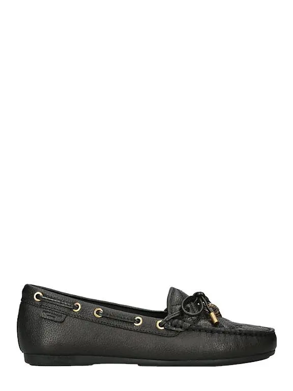 Kurt Geiger Eagle-embellished Leather Moccasin Shoes - Black