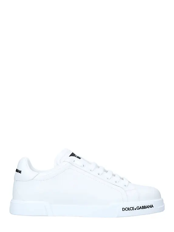 Dolce & Gabbana Portofino Leather Low-top Trainers - White