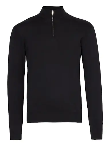 ARNE Funnel-neck Cotton Jumper - Black