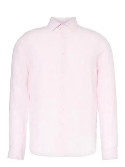 Orlebar Brown Giles Long-sleeve Regular-fit Linen Shirt - Pale Pink/white