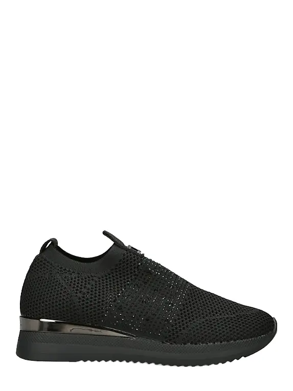 Carvela Janeiro 2 Crystal-embellished Knitted Trainers - Black/comb