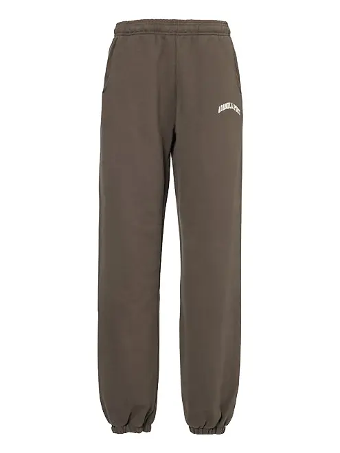 ADANOLA Logo-embroidered Straight-leg Cotton-jersey Jogging Bottoms - Coffee Bean