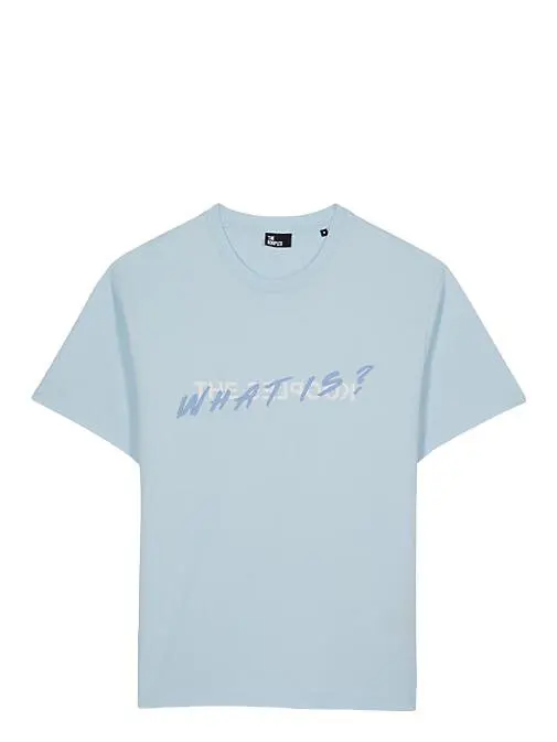 The Kooples Slogan-print Regular-fit Cotton T-shirt - Blue Sky