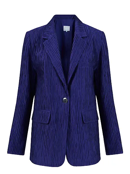 LEEM Single-breasted Slim-fit Plisse Blazer - Purple