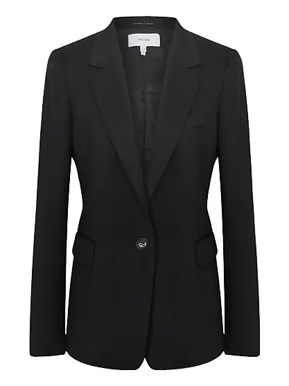 REISS Haisley Single-breasted Wool-blend Blazer - Black