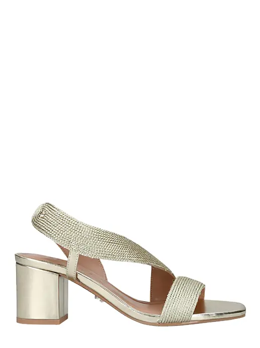 Carvela Gala Metallic-strap Woven Heeled Sandals - Gold