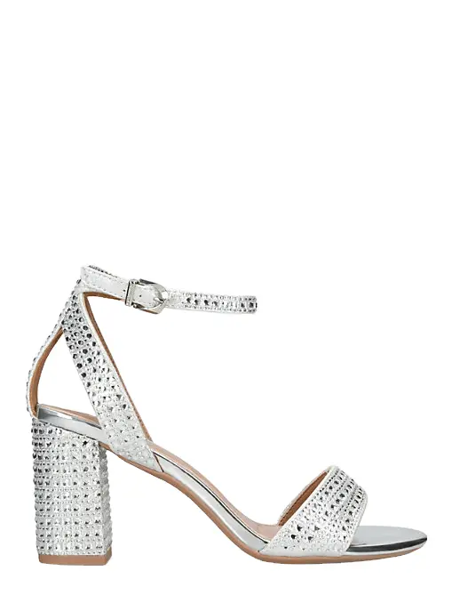 Carvela Kianni Crystal-embellished Heeled Woven Sandals - Silver