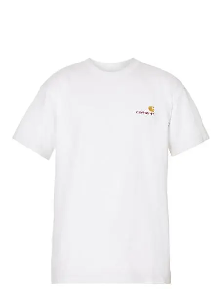 Carhartt Work In Progress American Script Logo-embroidered Cotton-jersey T-shirt - White
