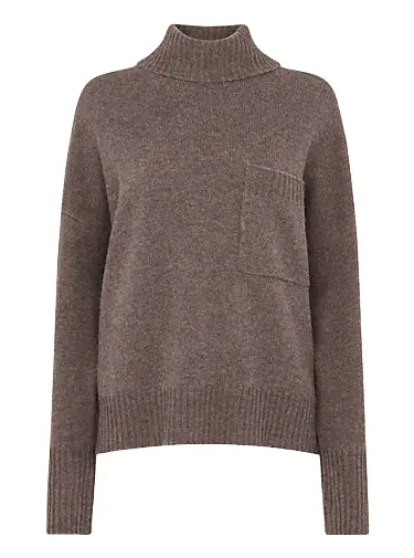 Whistles Roll-neck Wool Jumper - Brown