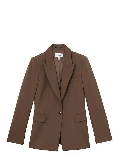 REISS Gabi Single-breasted Blazer - Mink Neutral