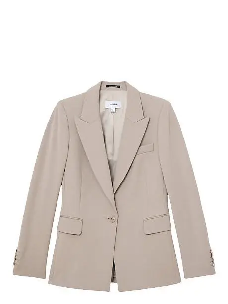 REISS Gabi Single-breasted Blazer - Stone Neutral