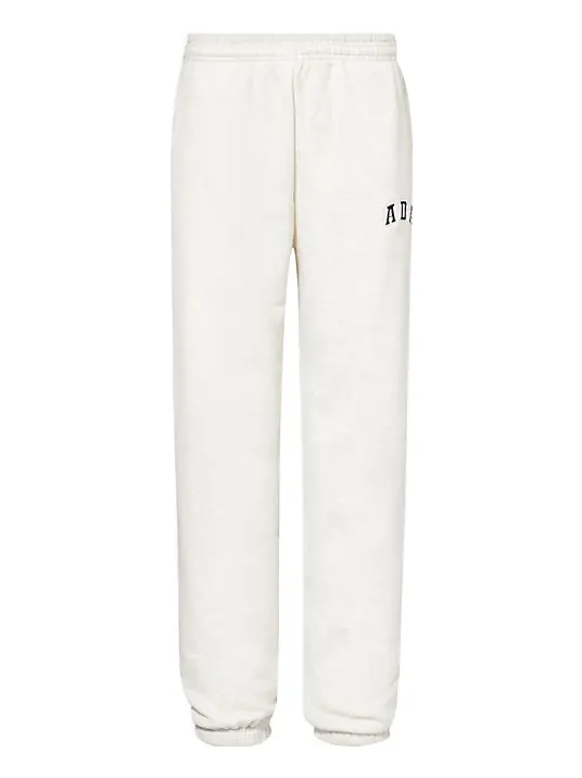 ADANOLA Logo-embroidered Tapered-leg Cotton Jogging Bottoms - Light Grey Melange