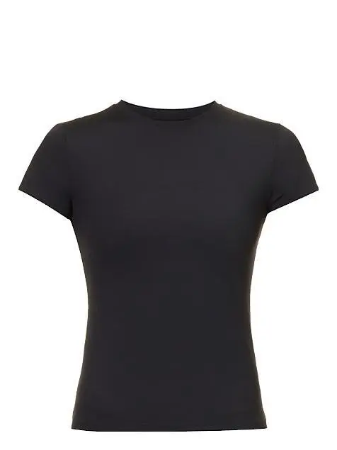 ADANOLA Fitted Stretch-cotton T-shirt - Black