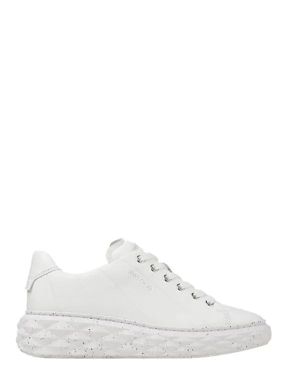 JIMMY CHOO Diamond Light Maxi Leather Low-top Trainers - V White