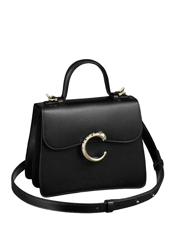CARTIER Panthère De Mini Leather Cross-body Bag - Black